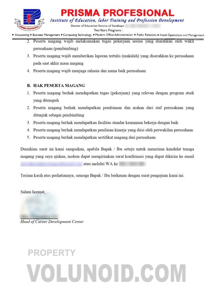 Dokumen dan Contoh Laporan Magang Prisma Profesional